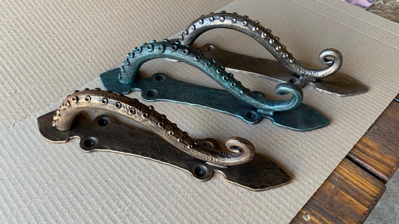 Wrought Iron Octopus Door Handle. Kraken Door Pull. Barn Door Pull ...