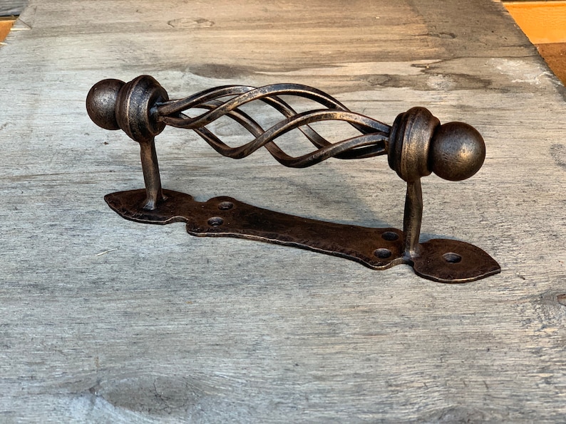 Wrought Iron Door Pull. Massive Iron Door Handle. Barn Door | Etsy