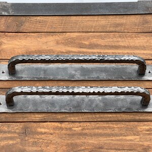 Wrought Iron Rustic Door Handle. Hand Forged Drawer Handle. Door Pull ...