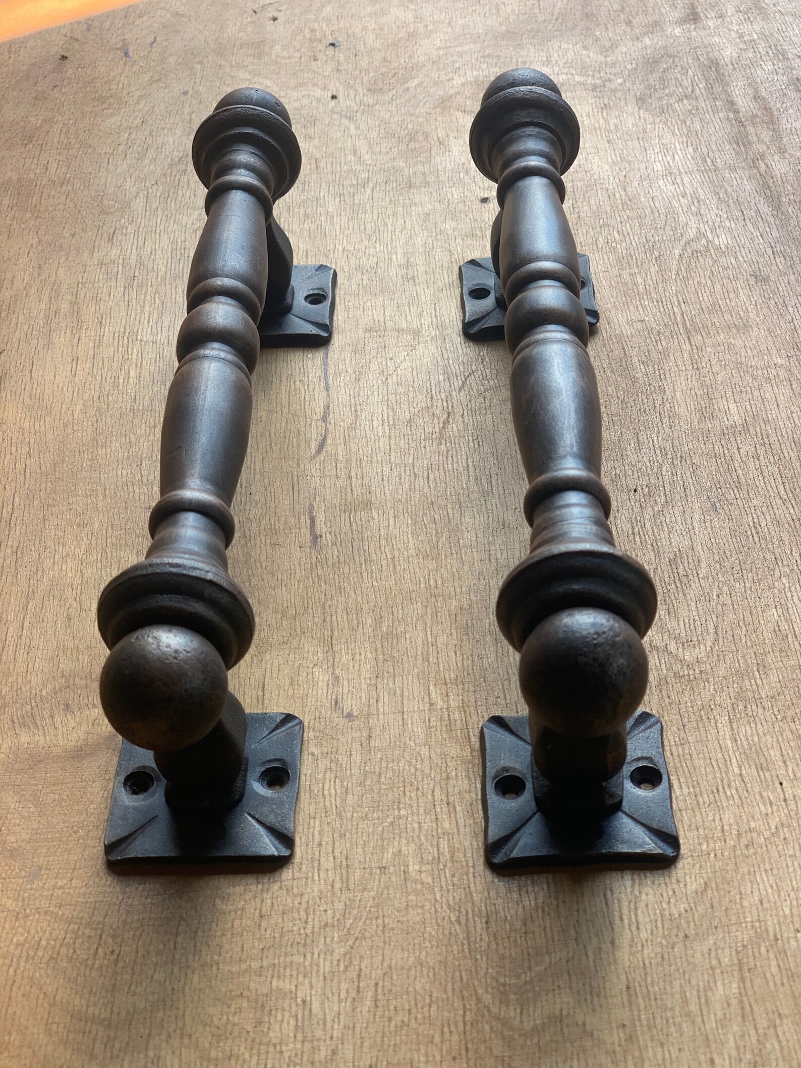 Set of Two Wrought Iron Door Pulls. Massive Iron Door Handle. | Etsy