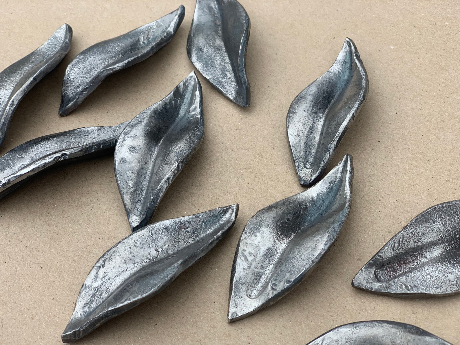 Set of 25 Hand Forged Leaves. Forged Elements. Blacksmith Elements ...