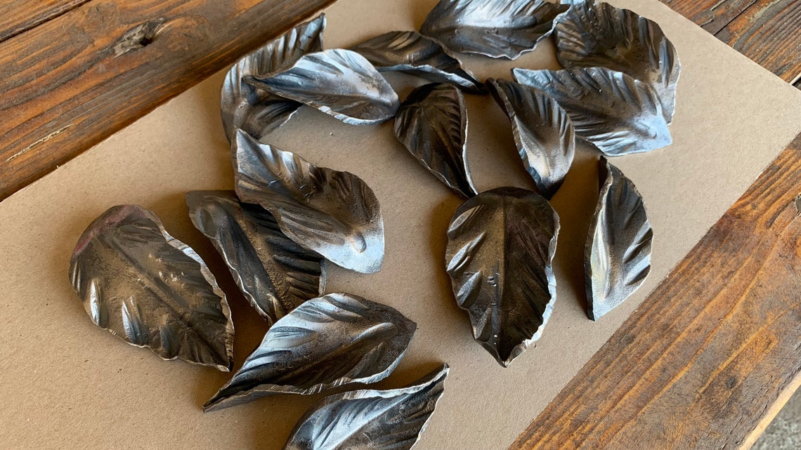 Set of 15 X 5hand Forged Leaves. Forged Elements. Blacksmith - Etsy