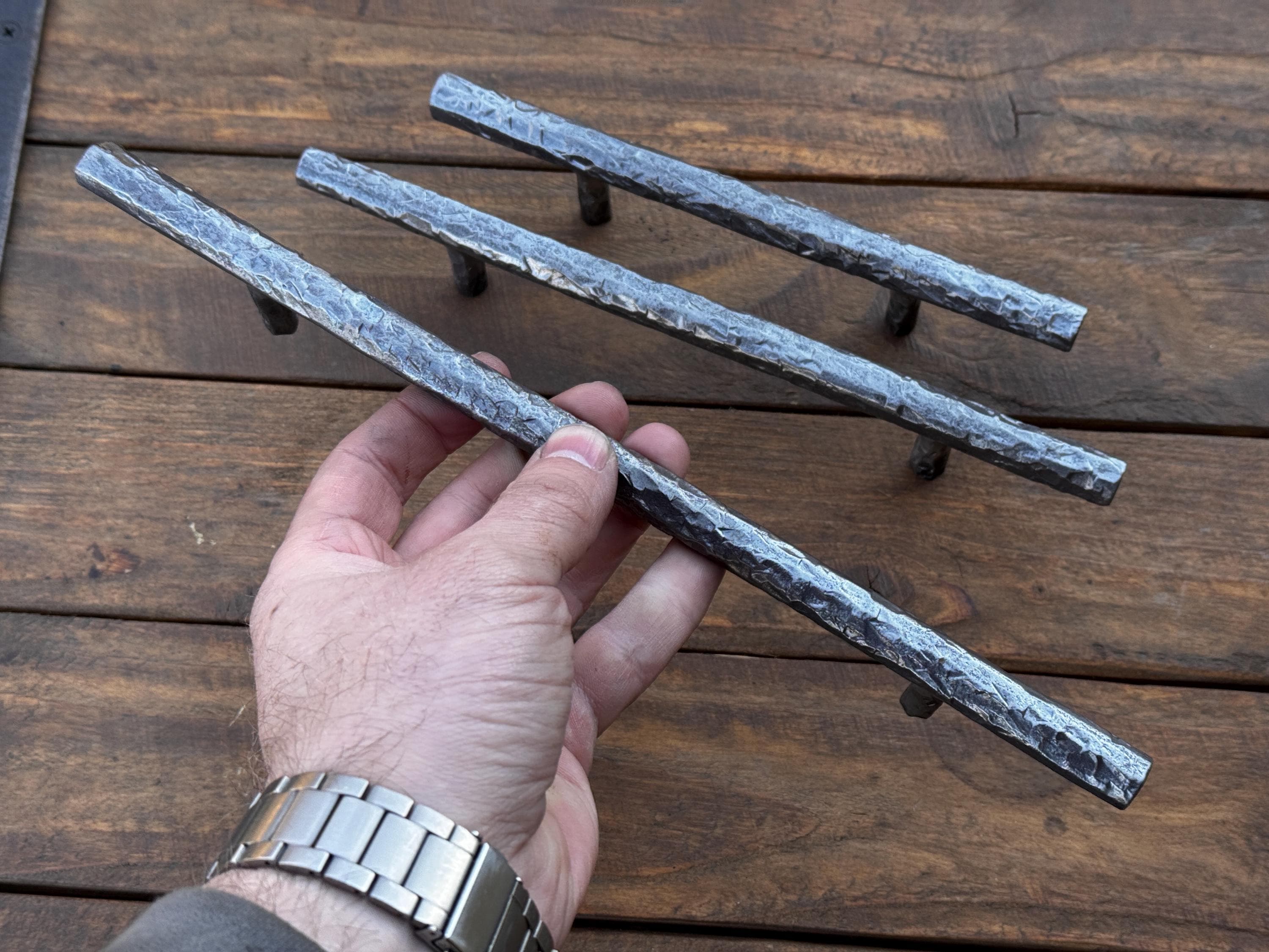 Hand Forged Modern Industrial Drawer Pulls. Kitchen Unit. Cabinet ...