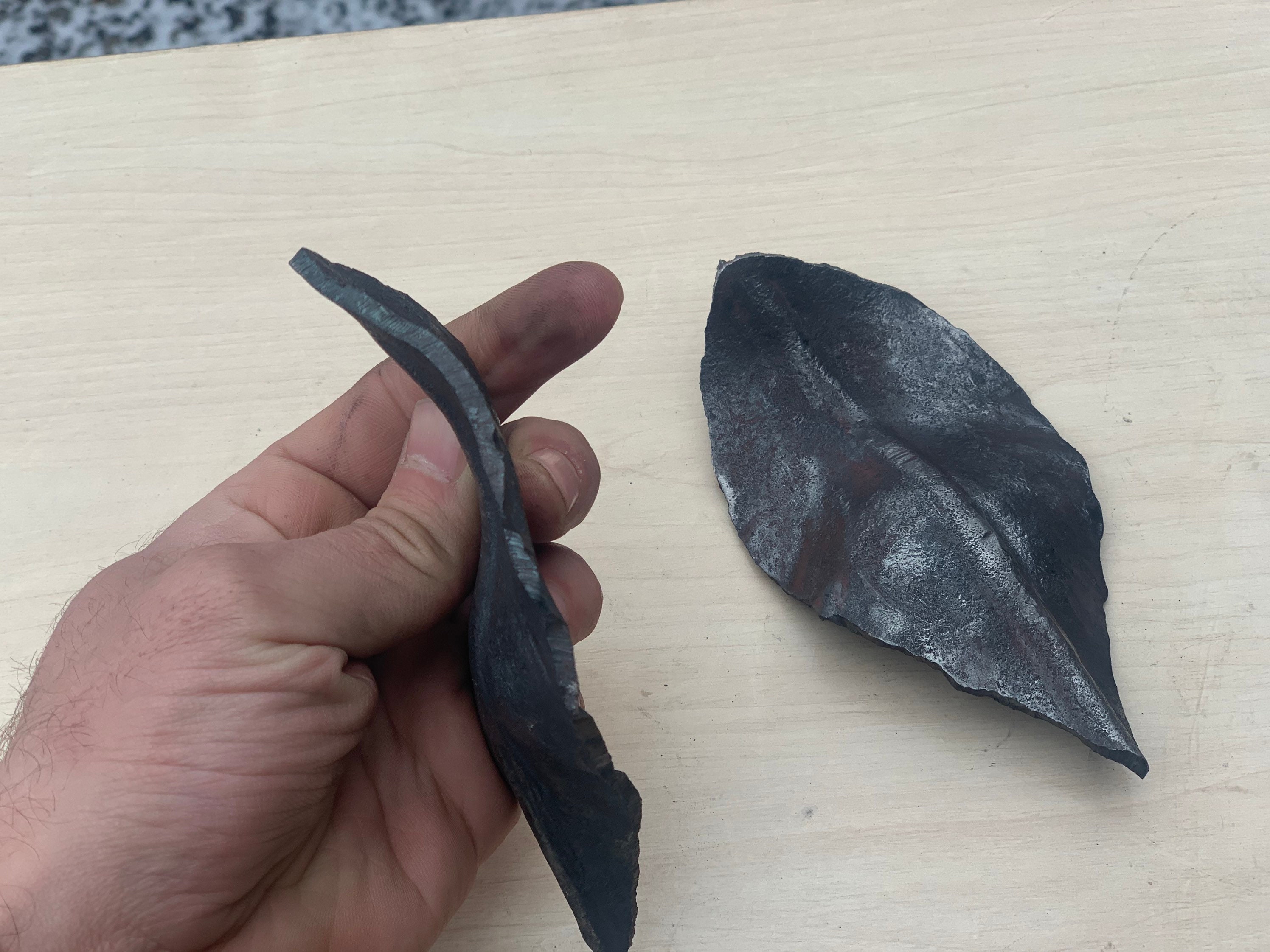 Set of 12. 6" Wrought Iron Leaves. Forged Leaves, Hand Forged Leaf ...