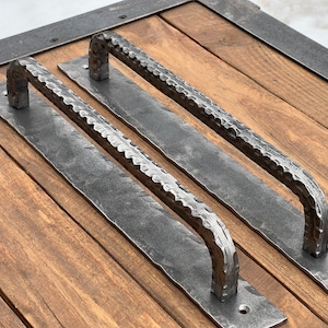 Wrought Iron Rustic Door Handle. Hand Forged Drawer Handle. Door Pull ...