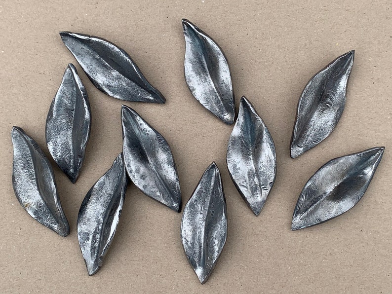Set of 25 Hand Forged Leaves. Forged Elements. Blacksmith Elements ...