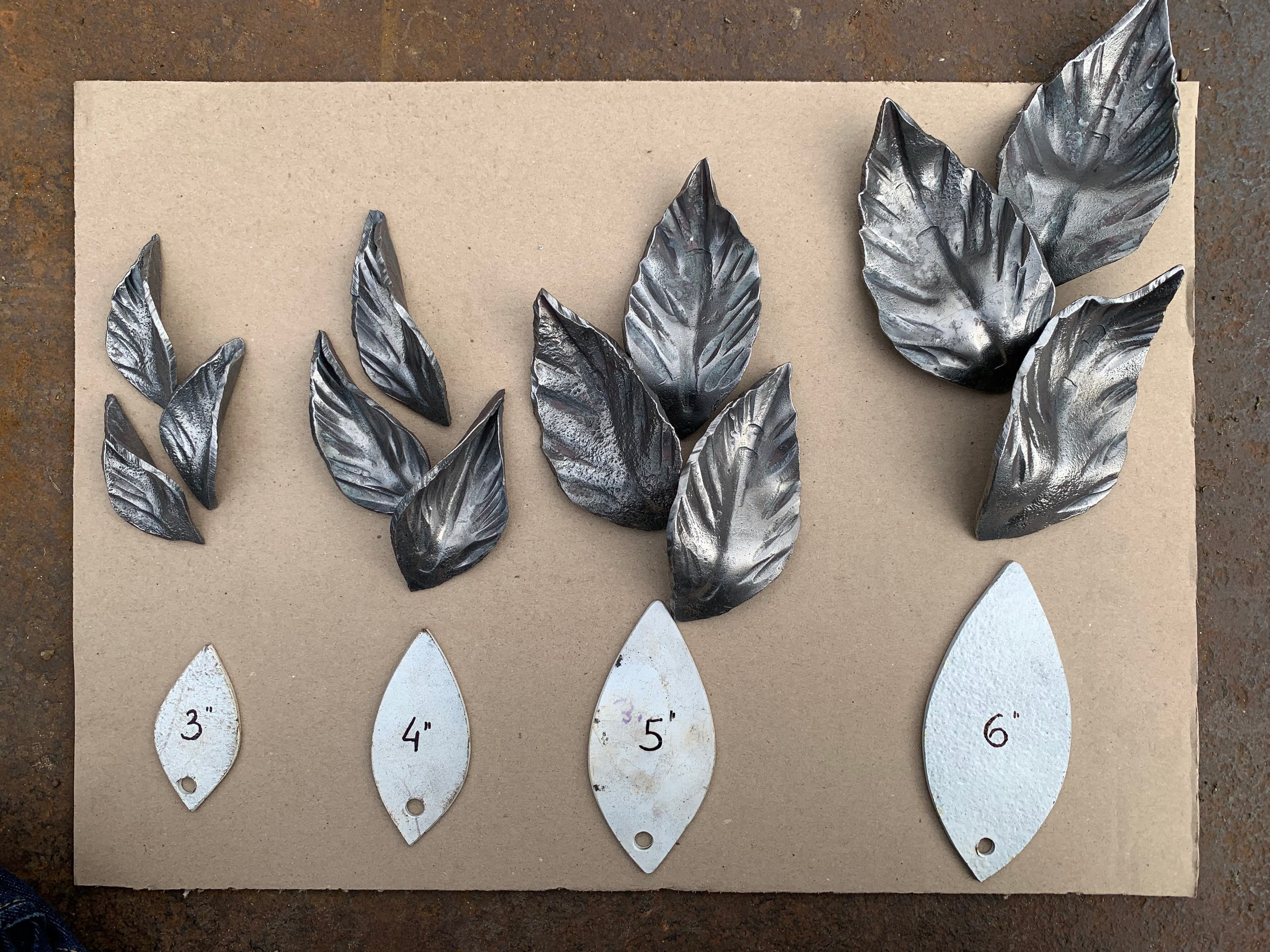 Set of Hand Forged Leaves. Forged Elements. Blacksmith Elements. Iron ...