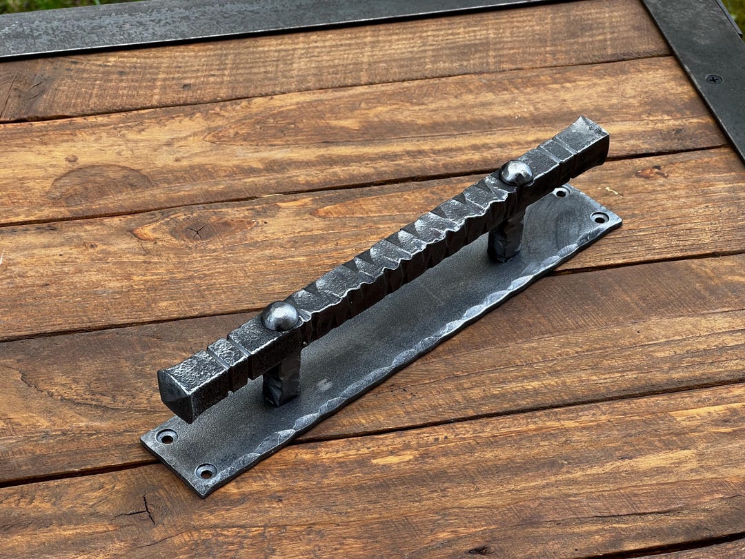 10” Hand Forged Modern Industrial Drawer Pull. Iron Door Handle. Door ...