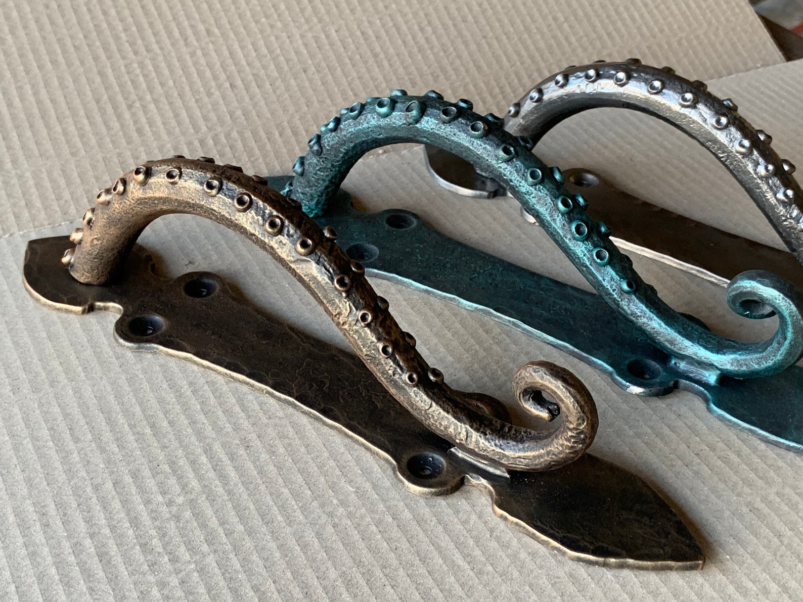 Wrought Iron Octopus Door Handle. Kraken Door Pull. Barn Door Pull ...