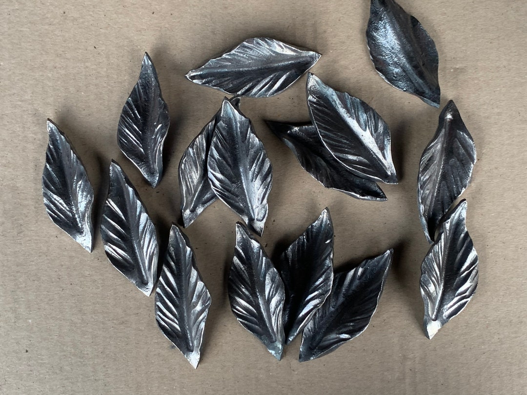Set of 25 Hand Forged Leaves. Forged Elements. Blacksmith Elements ...