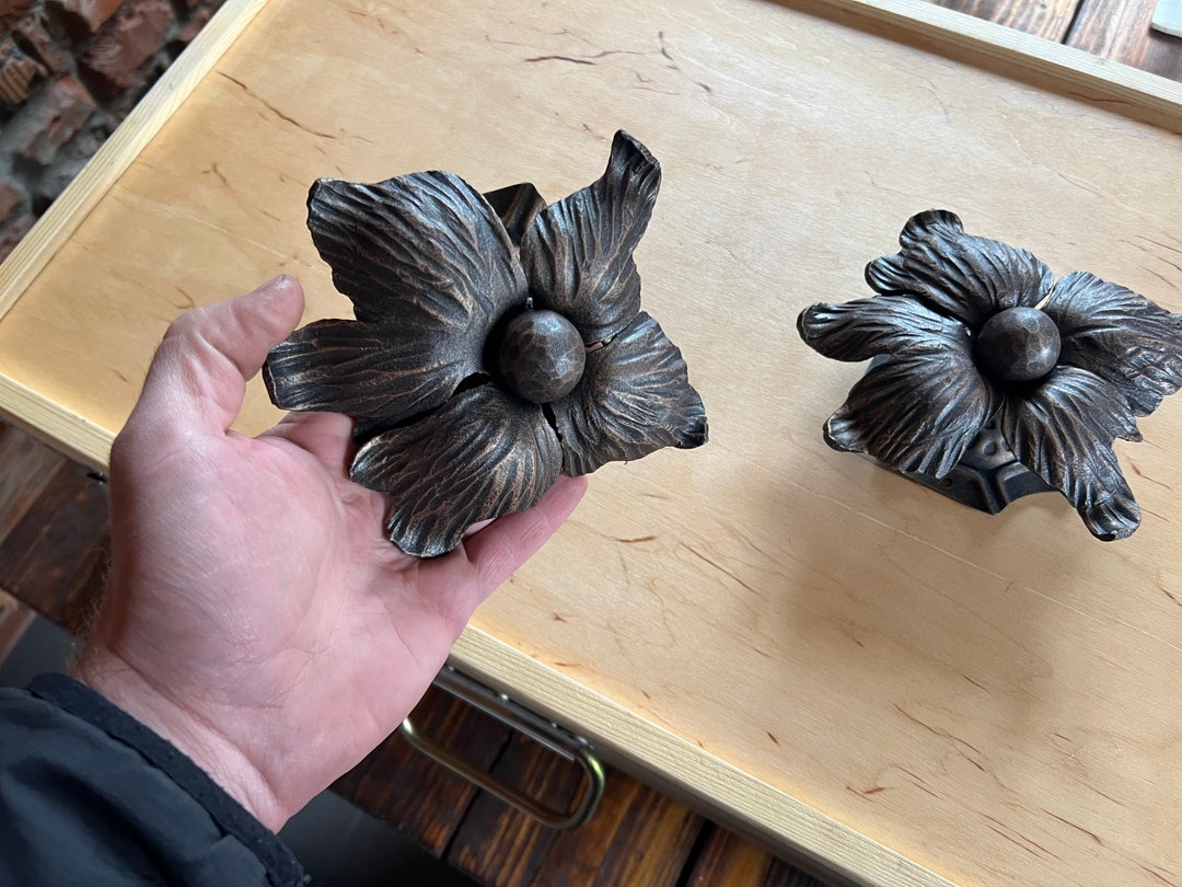 Flower Door Pull. Iron Door Handle. Modern Door Decor. Iron Door ...