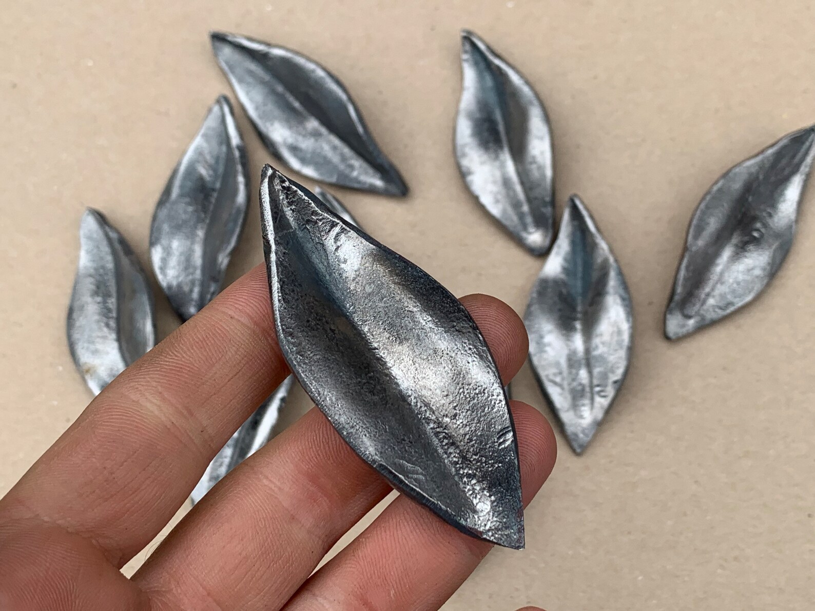 Set of 25 Hand Forged Leaves. Forged Elements. Blacksmith Elements ...