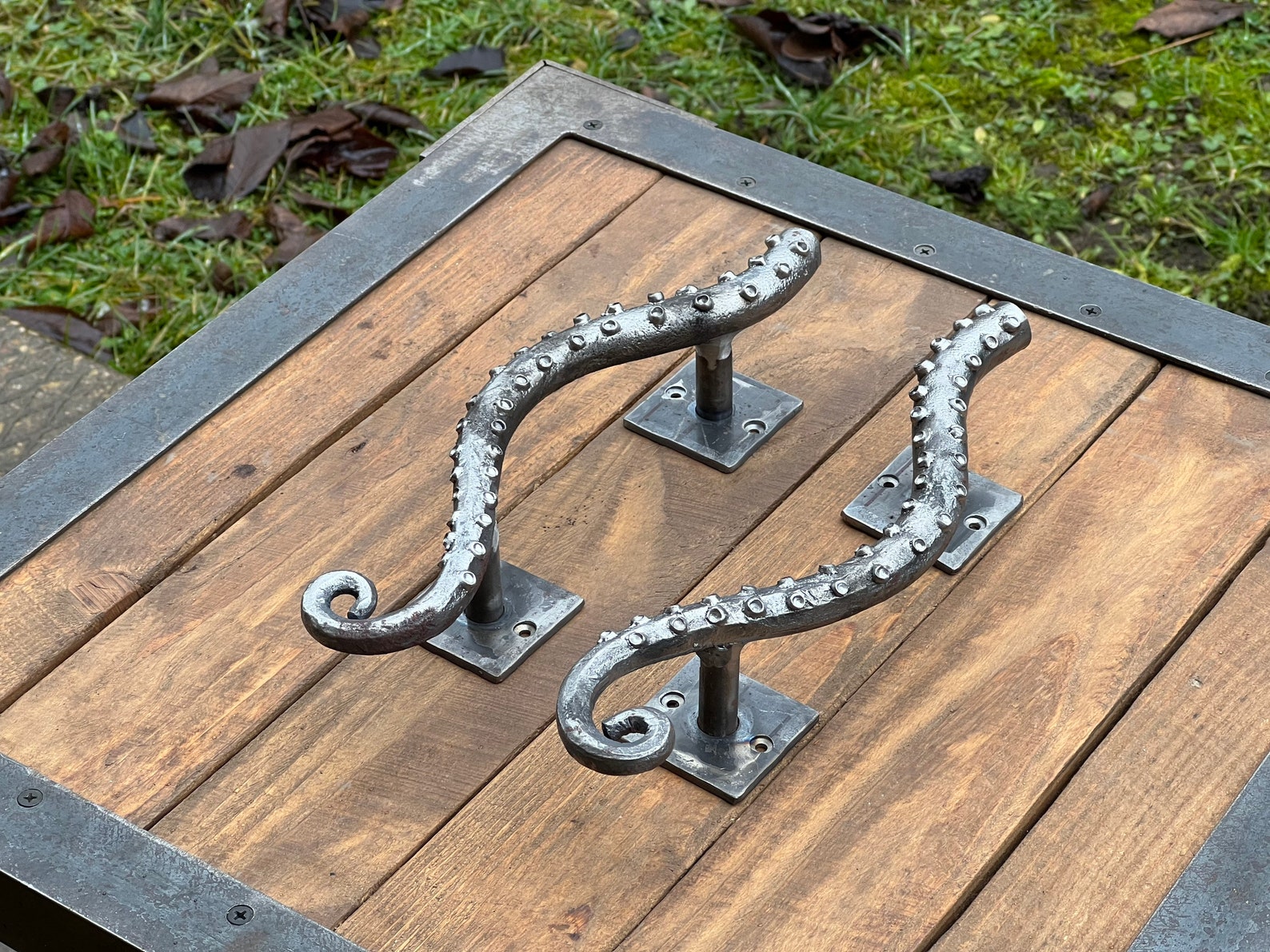 Wrought Iron Octopus Door Handle. Kraken Door Pull. Barn Door Pull ...
