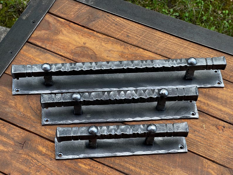 Hand Forged Modern Industrial Drawer Pull. Iron Door Handle. Door Pull ...