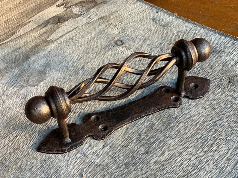 Wrought Iron Door Pull. Massive Iron Door Handle. Barn Door | Etsy