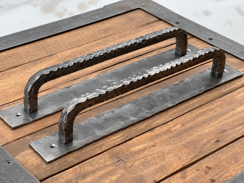 Wrought Iron Rustic Door Handle. Hand Forged Drawer Handle. - Etsy Canada