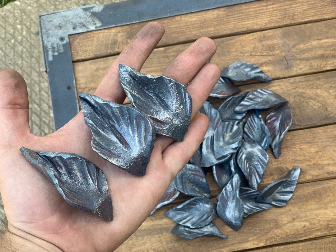 Set of 25 Hand Forged Leaves. Forged Elements. Blacksmith Elements ...