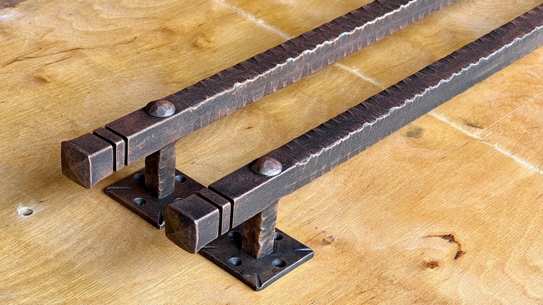 36” Massive Iron Door Handle. Barn Door Pull. Rustic Door Decor. Door ...