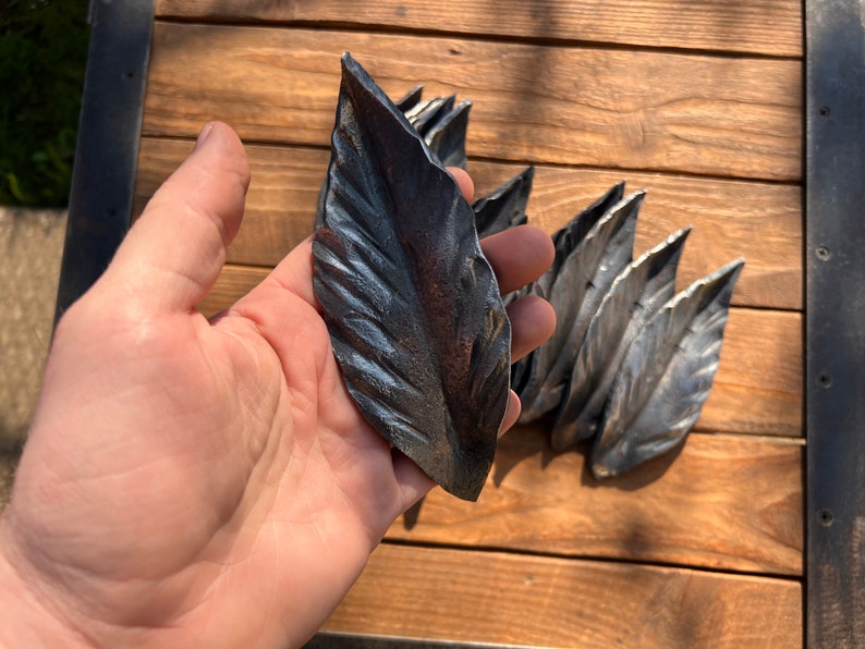 Set of 15 X 6” Wrought Iron Leaves. Forged Leaves, Hand Forged Leaf ...