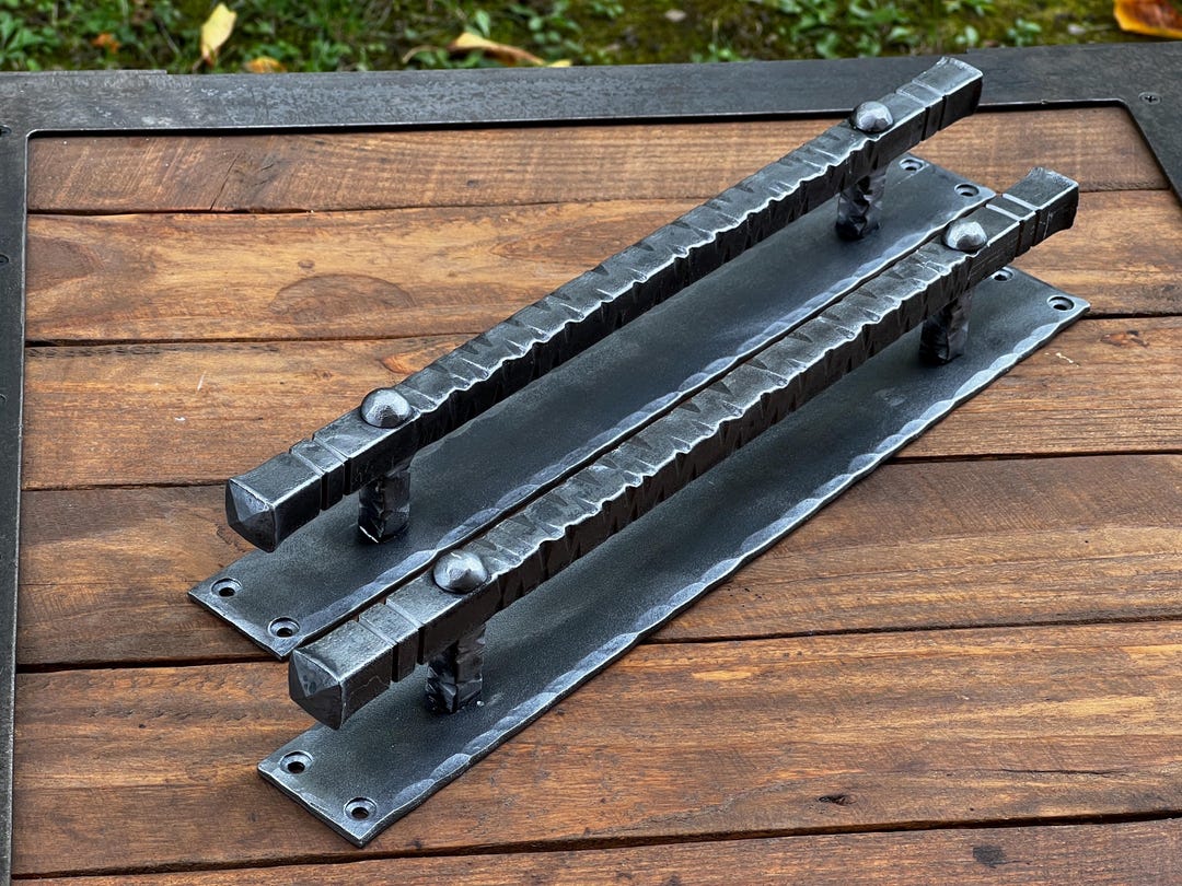14” Hand Forged Modern Industrial Drawer Pull. Iron Door Handle. Door ...