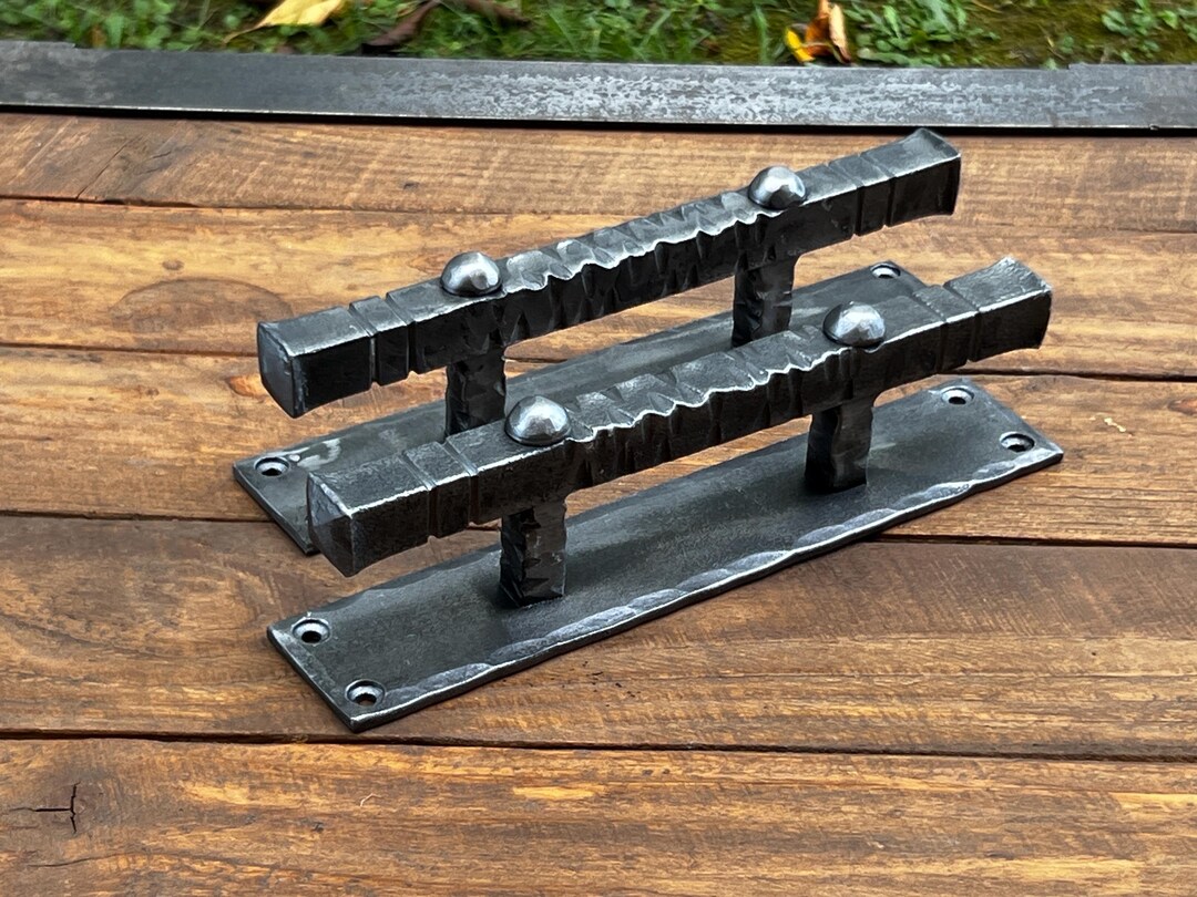 8” Hand Forged Modern Industrial Drawer Pull. Iron Door Handle. Door ...