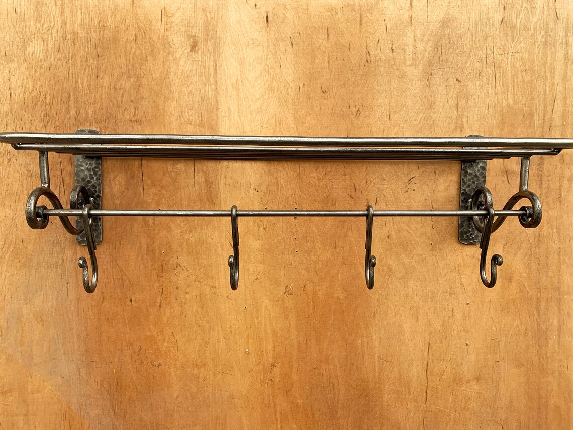 Wrought Iron Towel Rack With Shelf. Towel holder. Towel rack. | Etsy