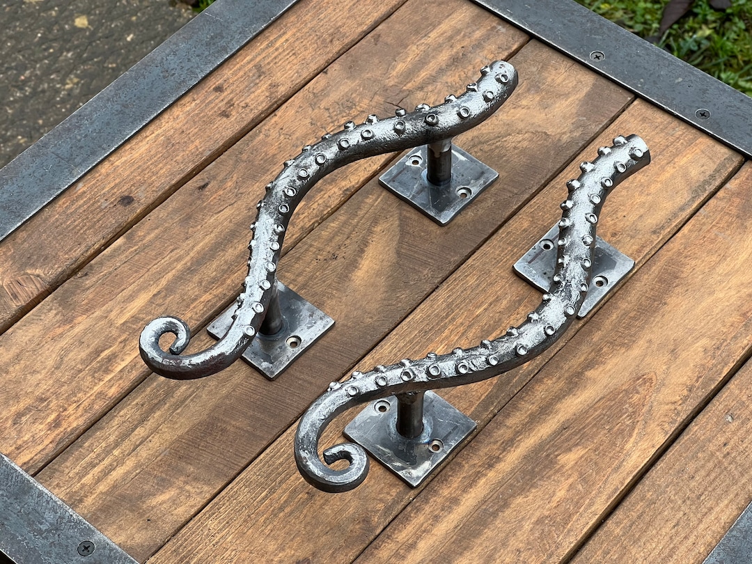 Wrought Iron Octopus Door Handle. Kraken Door Pull. Barn Door Pull ...