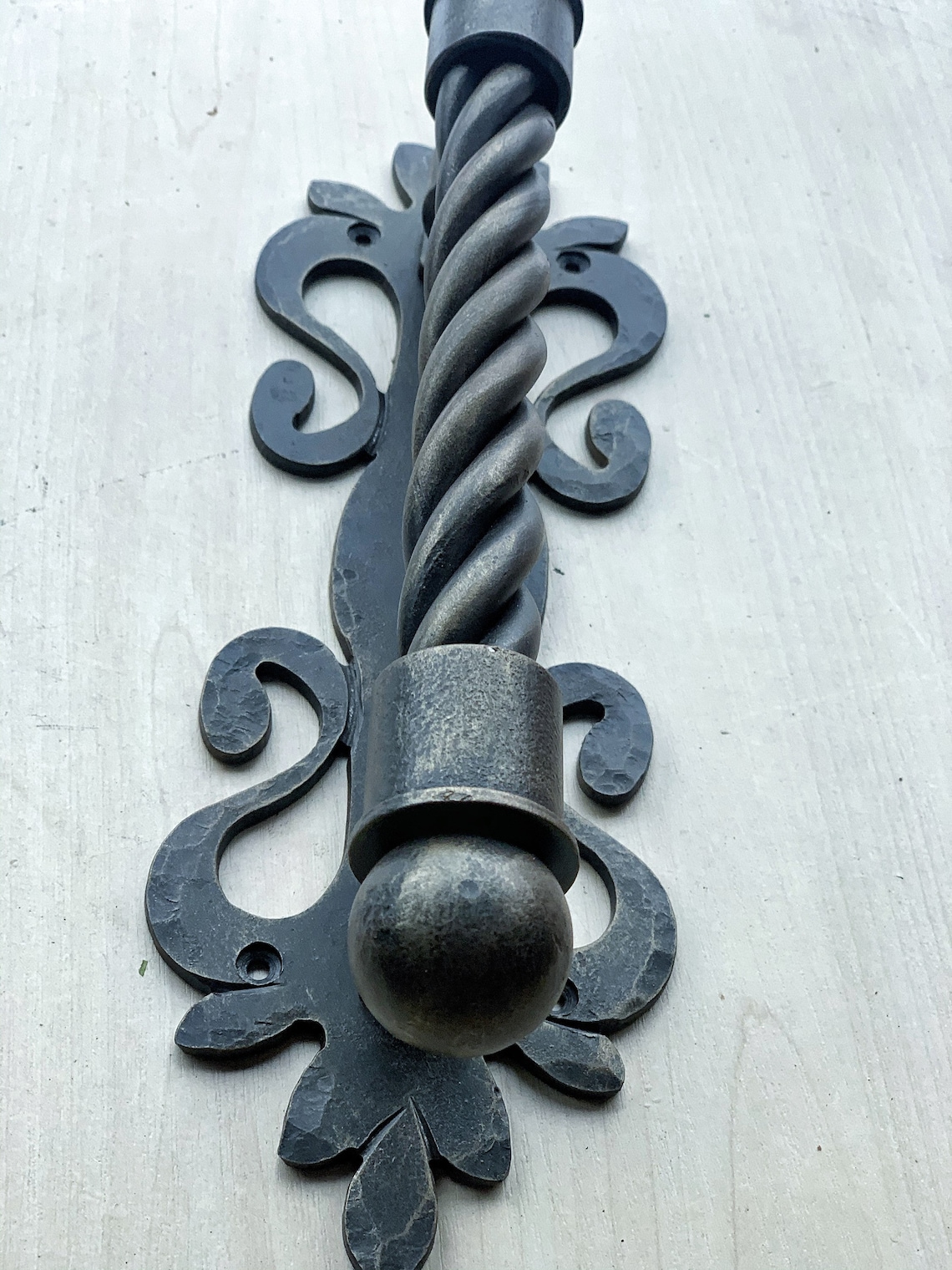 New model. Massive iron door handle. Rustic door decor. | Etsy