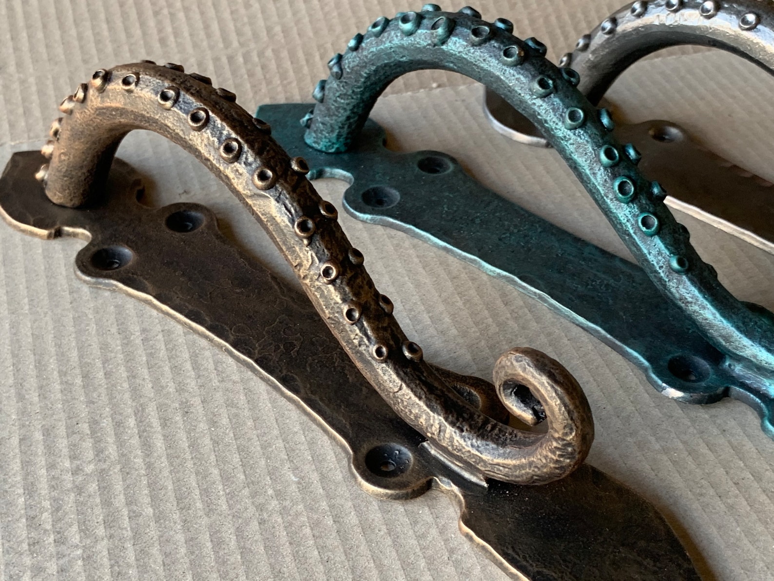 Wrought Iron Octopus Door Handle. Kraken Door Pull. Barn Door Pull ...
