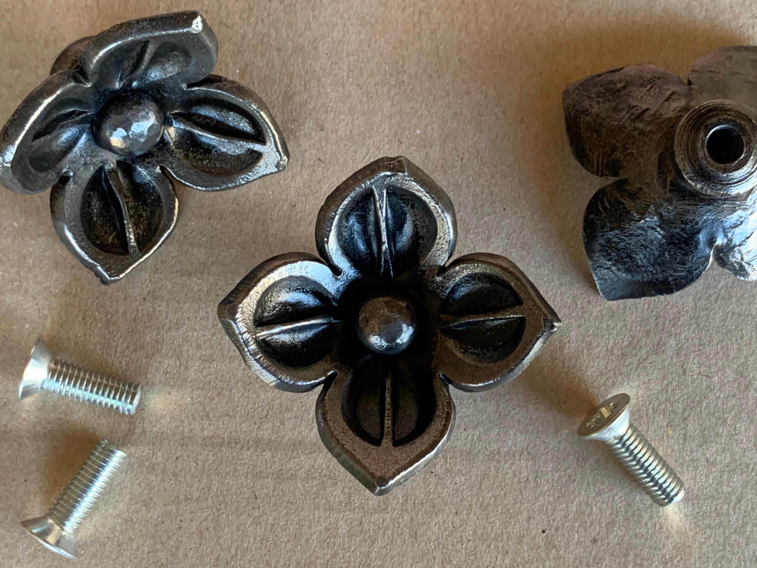 Hand Forged Iron Drawer Knobs. Wrought Iron Kitchen Unit - Etsy