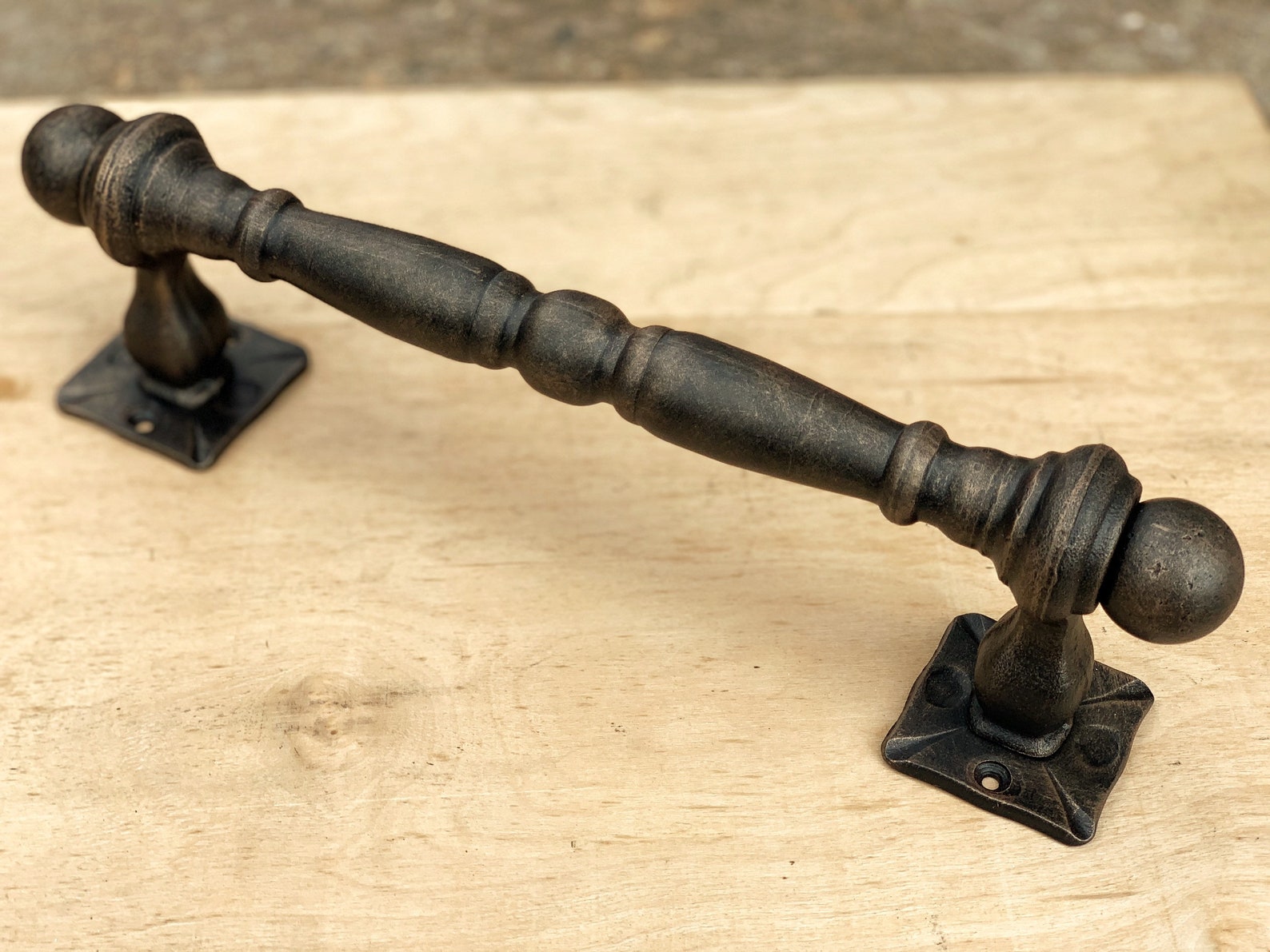 Wrought Iron Door Pull. Massive Iron Door Handle. Barn Door | Etsy