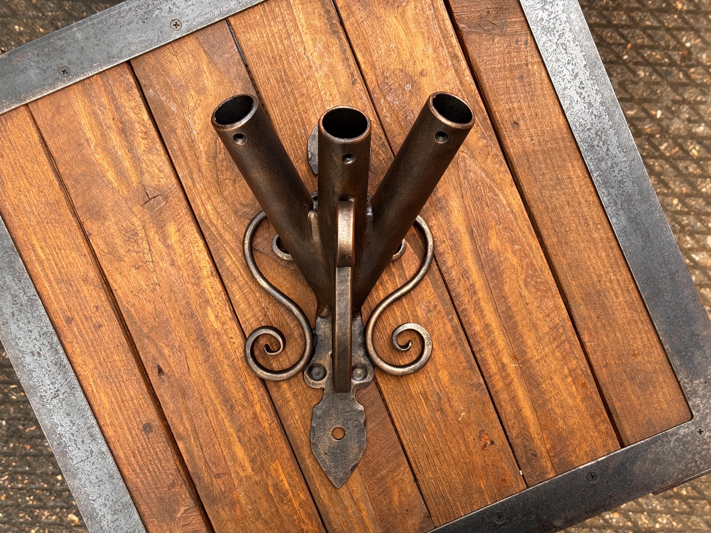 New Model. Triple Wrought Iron Flag Holder. Flag Pole Holder. Wall Flag ...