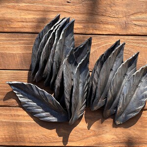 Set of 15 X 6” Wrought Iron Leaves. Forged Leaves, Hand Forged Leaf ...