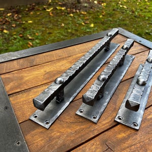 Hand Forged Modern Industrial Drawer Pull. Iron Door Handle. Door Pull ...