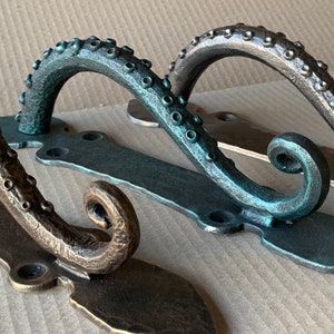 Wrought Iron Octopus Door Handle. Kraken Door Pull. Barn Door Pull ...