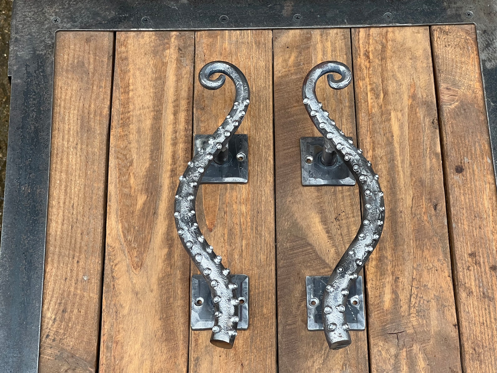 Wrought Iron Octopus Door Handle. Kraken Door Pull. Barn Door Pull ...