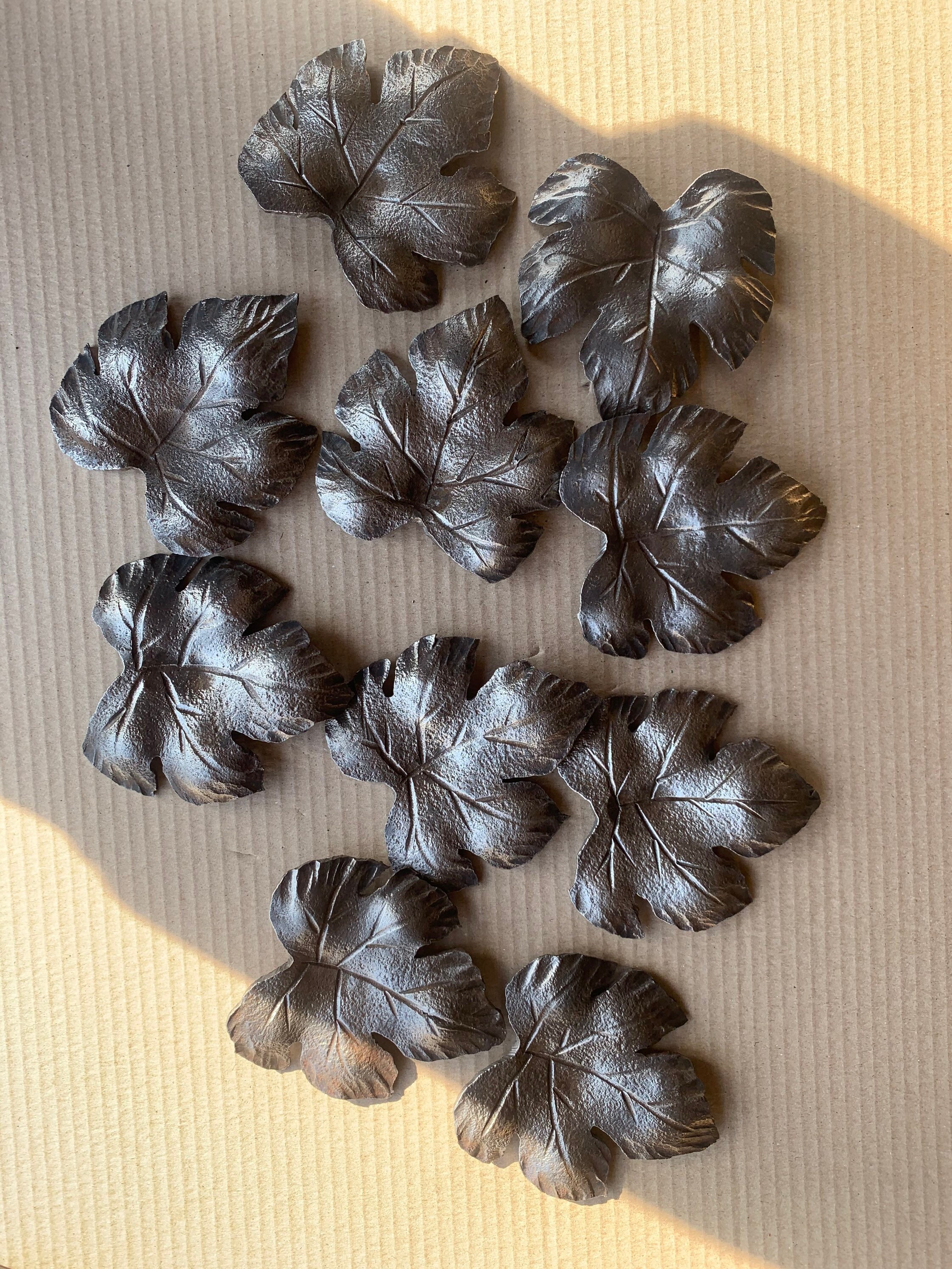 Set of 10 Hand Forged Grape Leaves. Forged Elements. - Etsy