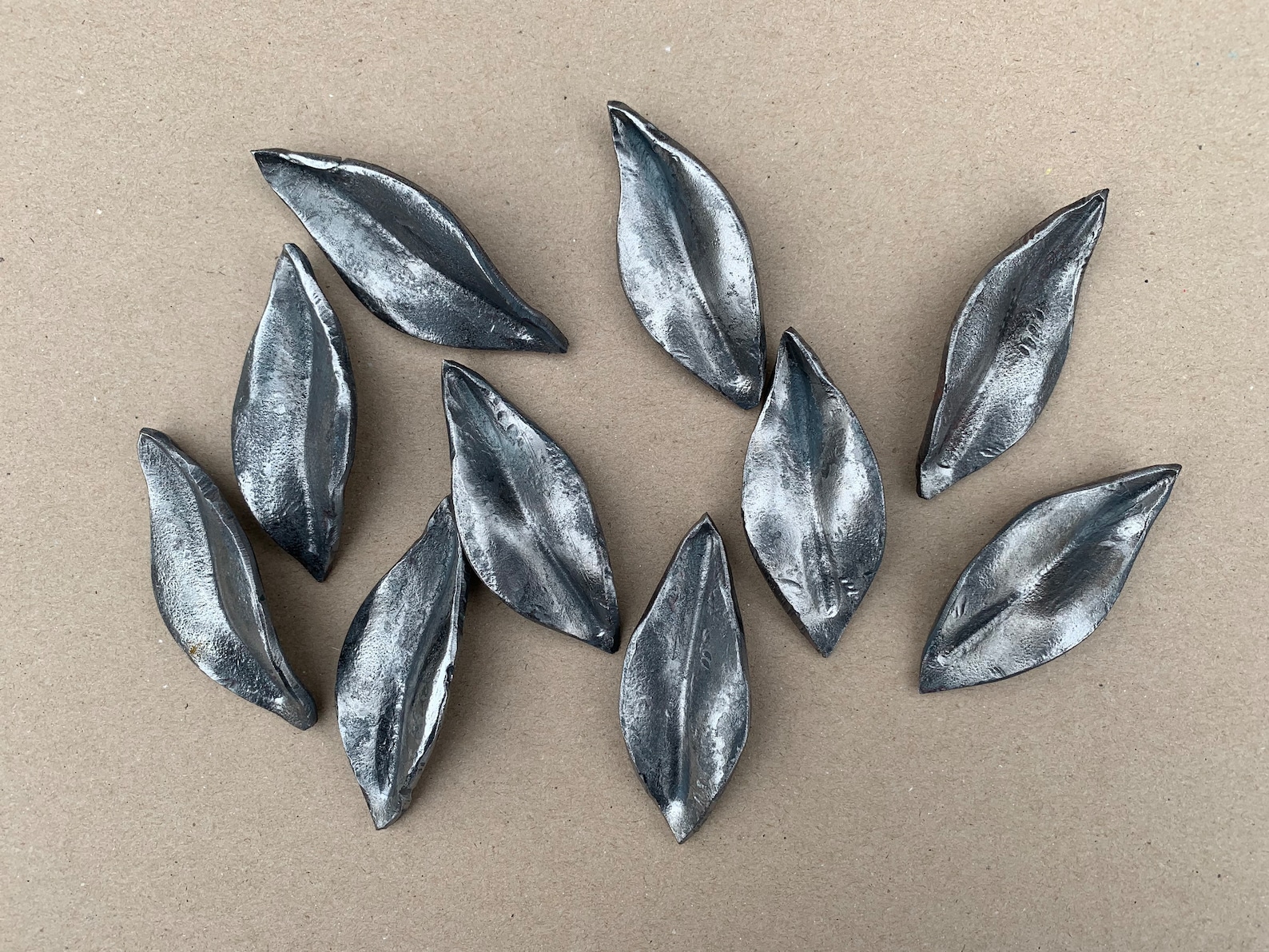 Set of 25 Hand Forged Leaves. Forged Elements. Blacksmith Elements ...