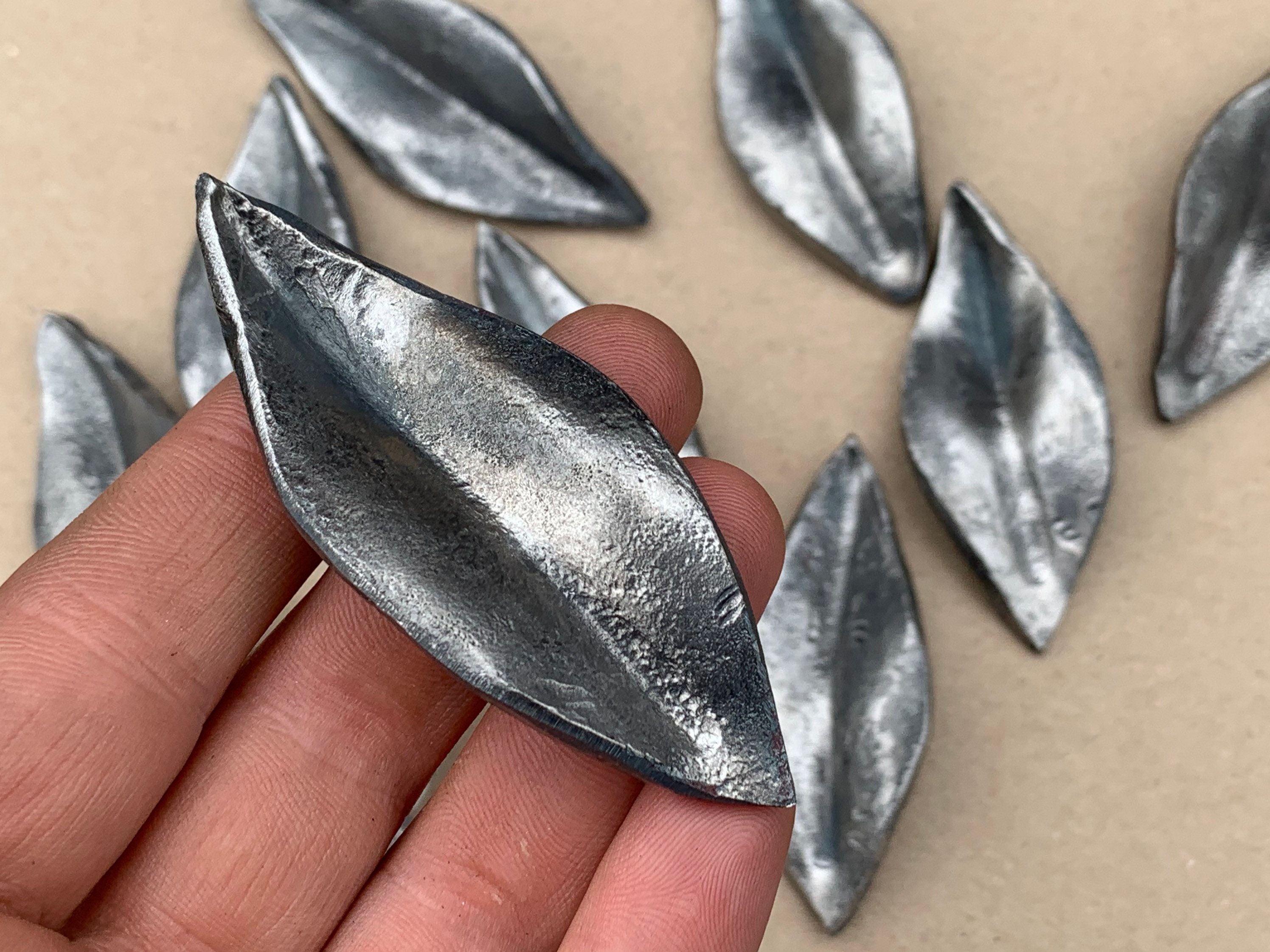 Set of 25 Hand Forged Leaves. Forged Elements. Blacksmith Elements ...
