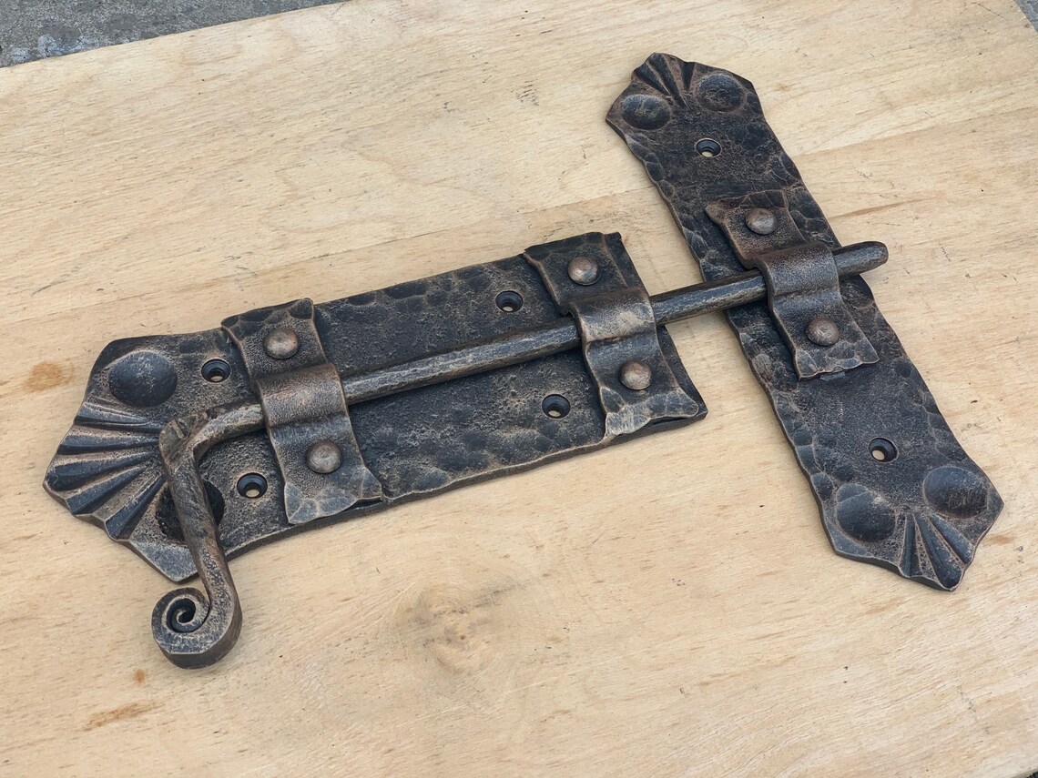Wrought Iron Door Latch, 100% Hand Forged, Door Hardware, Door ...
