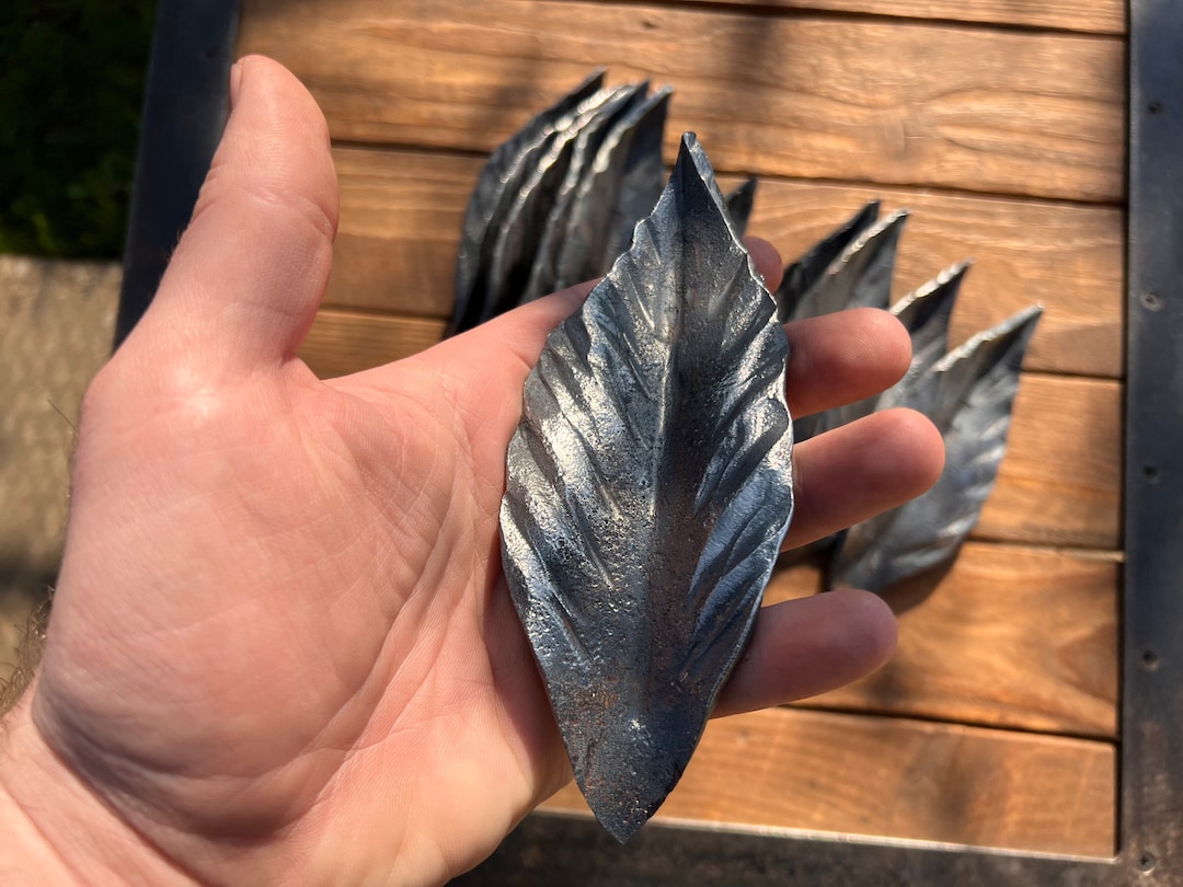 Set of 15 X 6” Wrought Iron Leaves. Forged Leaves, Hand Forged Leaf ...