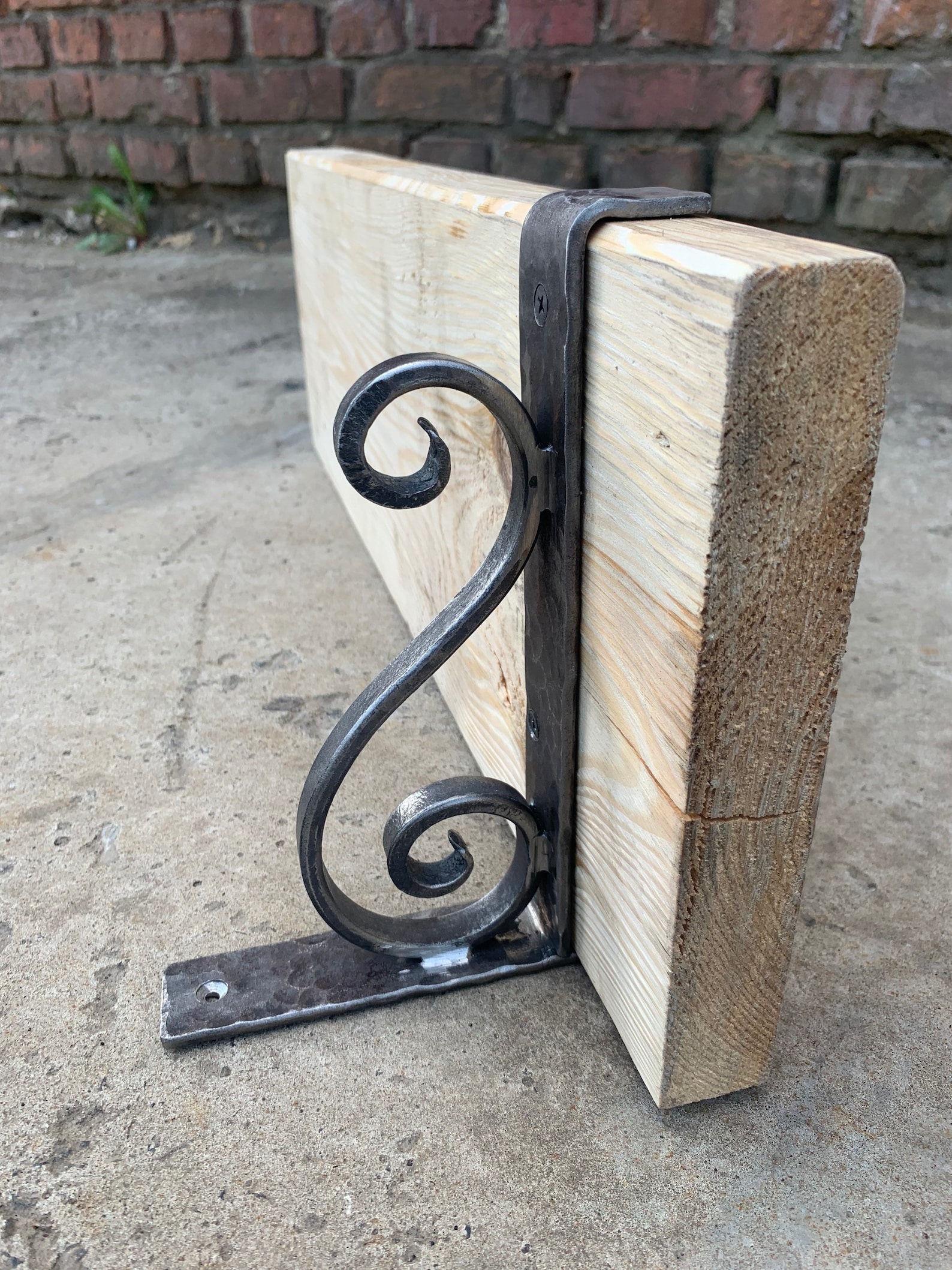 Hand forged metal shelf bracket. Shelves storage. | Etsy
