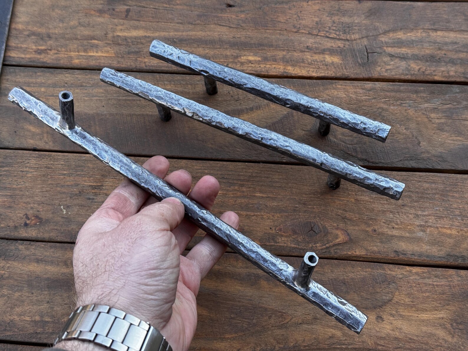 Hand Forged Modern Industrial Drawer Pulls. Kitchen Unit. Cabinet ...