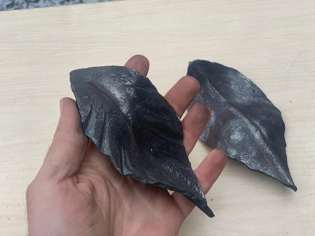Set of 12. 6" Wrought Iron Leaves. Forged Leaves, Hand Forged Leaf ...
