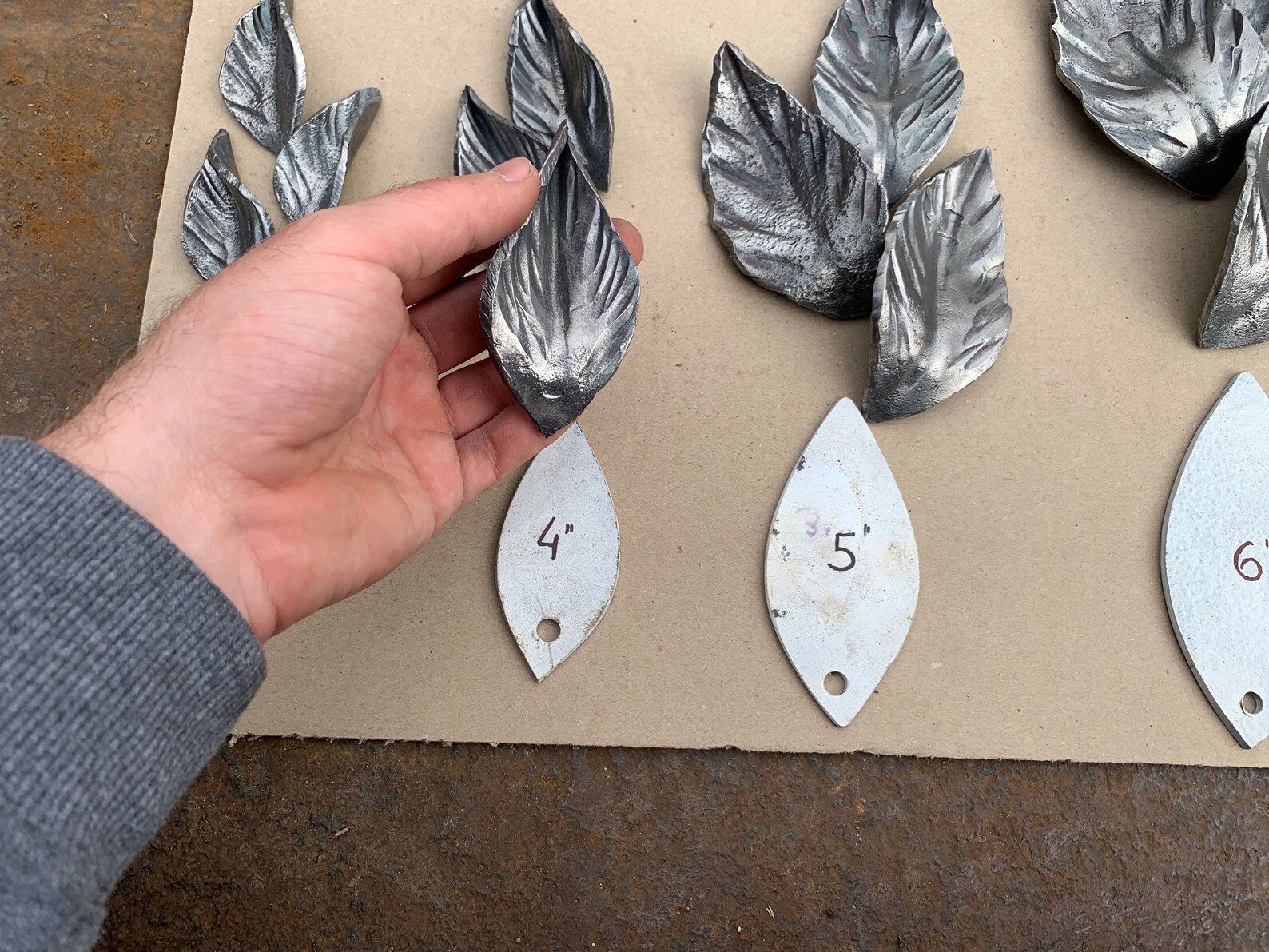 Set of Hand Forged Leaves. Forged Elements. Blacksmith Elements. Iron ...