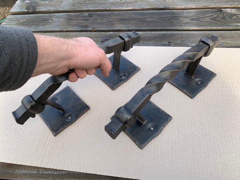 Wrought Iron Door Pull. Massive Iron Door Handle. Barn Door | Etsy