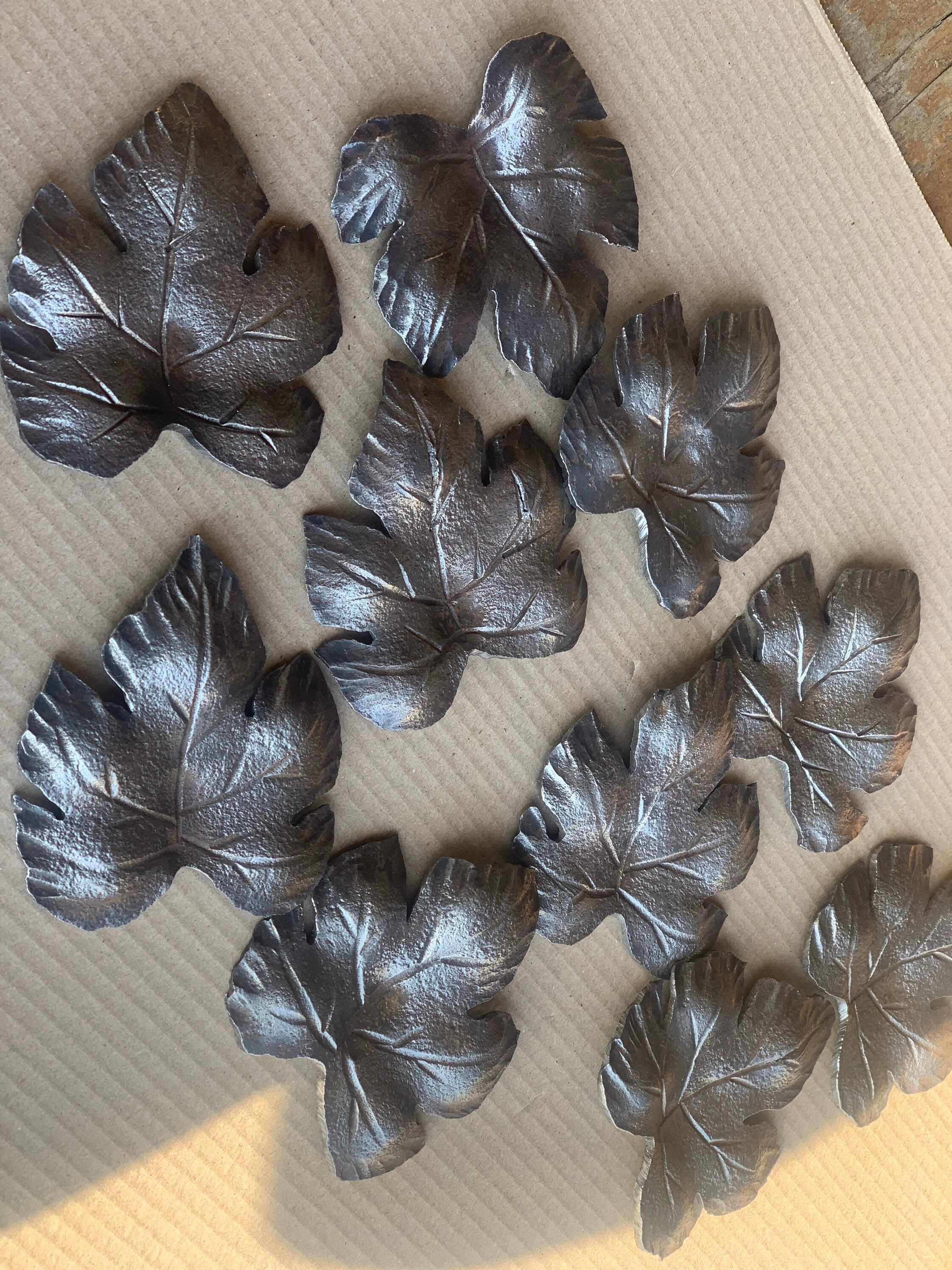 Set of 10 Hand Forged Grape Leaves. Forged Elements. - Etsy