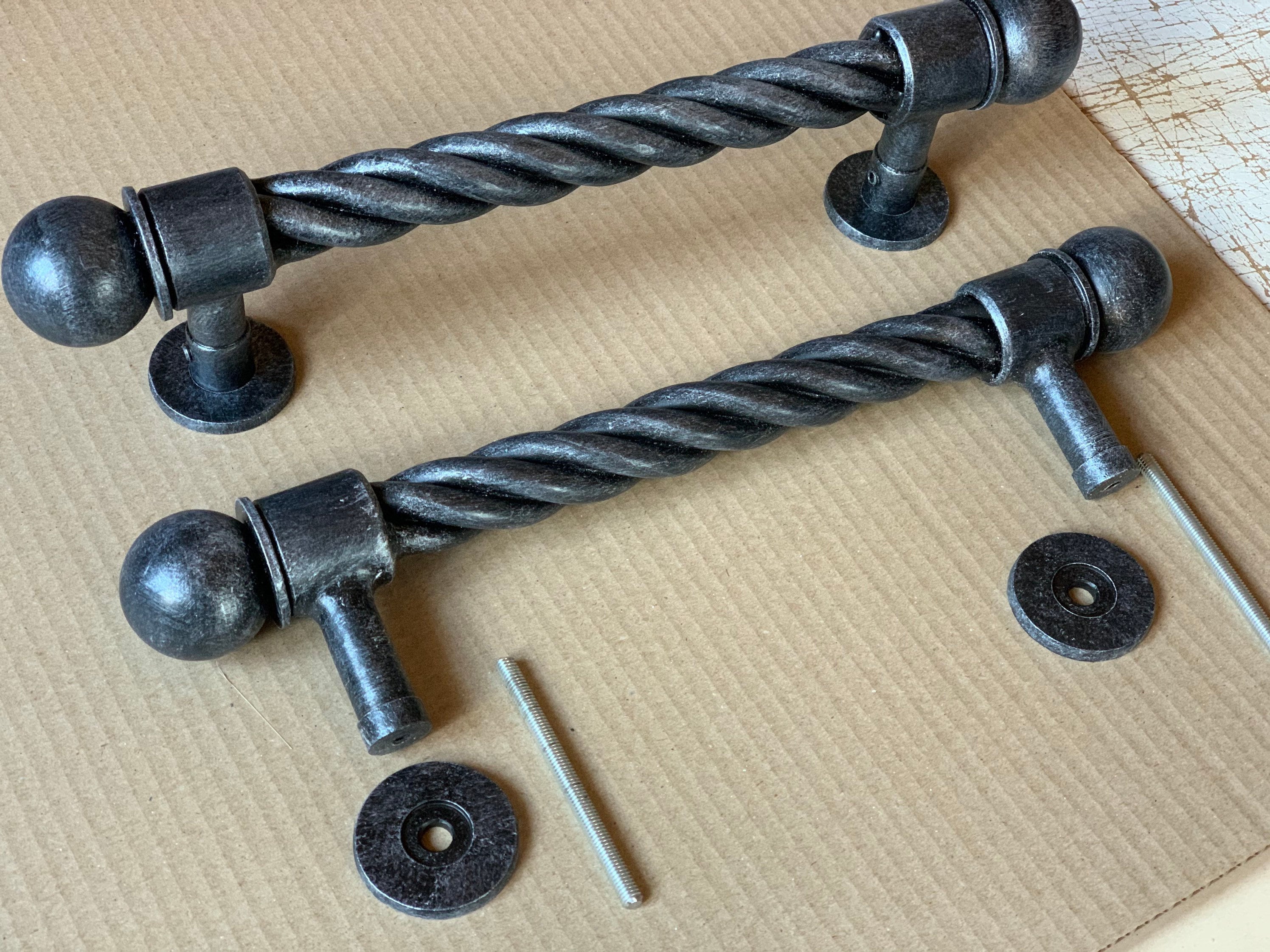 Back to back door handles. Set of door handles. Wrought iron | Etsy