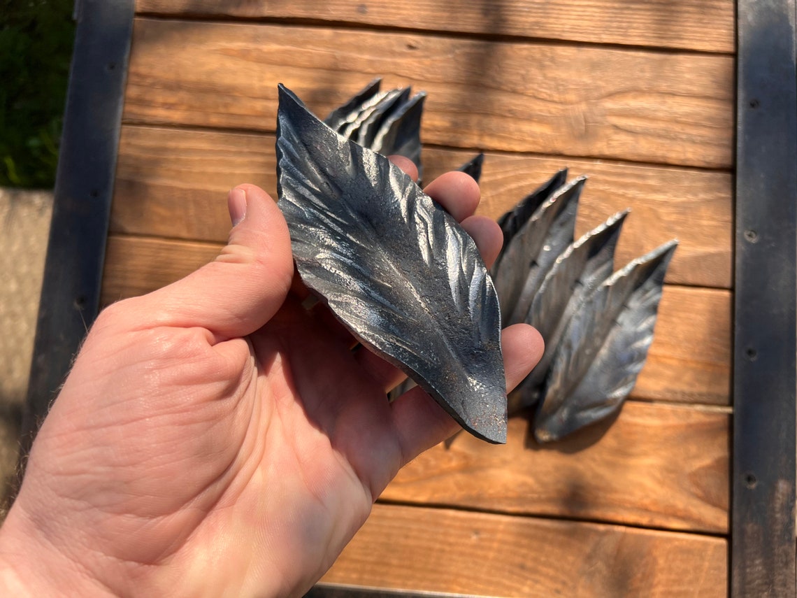 Set of 15 X 6” Wrought Iron Leaves. Forged Leaves, Hand Forged Leaf ...