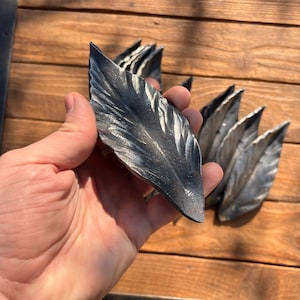 Set of 15 X 6” Wrought Iron Leaves. Forged Leaves, Hand Forged Leaf ...